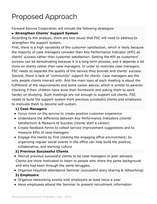 FSC Service Improvement Proposal | PDF