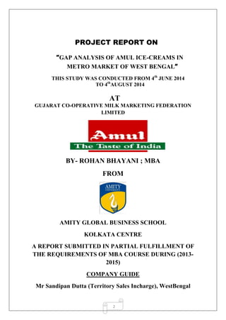 Project on Amul Ice Cream-pdf file | PDF