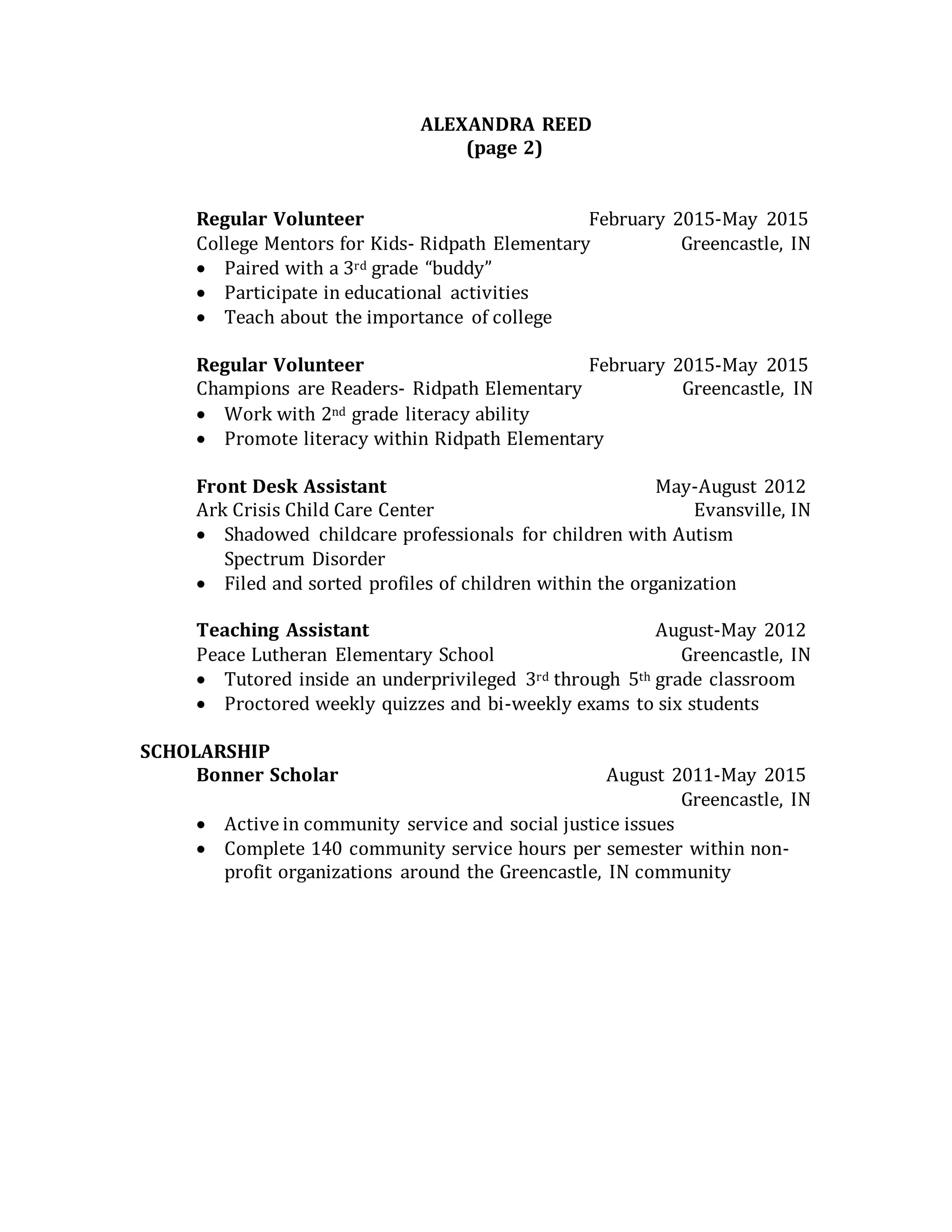 Alexandra Reed CV | PDF