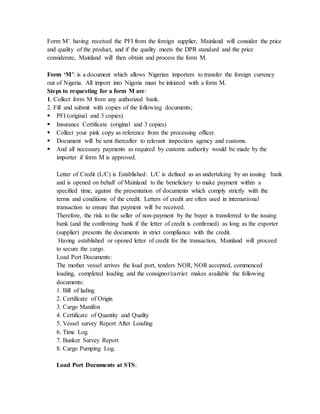 GUIDELINES FOR IMPORTING PRODUCT INTO NIGERIA | DOCX | Logistics | Business