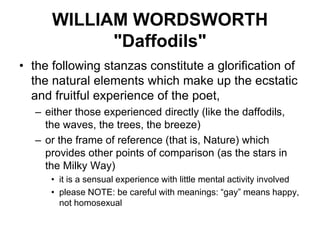Wordsworth's "Daffodils": a deep analysis | PPT