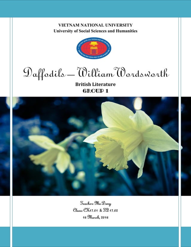 Daffodils (I wandered lonely as a cloud) - William Wordsworth | PDF