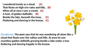 Daffodils is a romantic poem by William Wordsworth | PPTX
