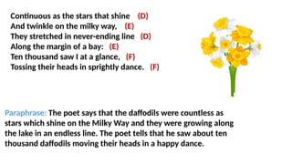 Daffodils is a romantic poem by William Wordsworth | PPT