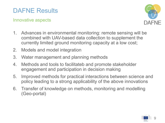 DAFNE project presentation: Supporting decision making for sustainable resource management in ...