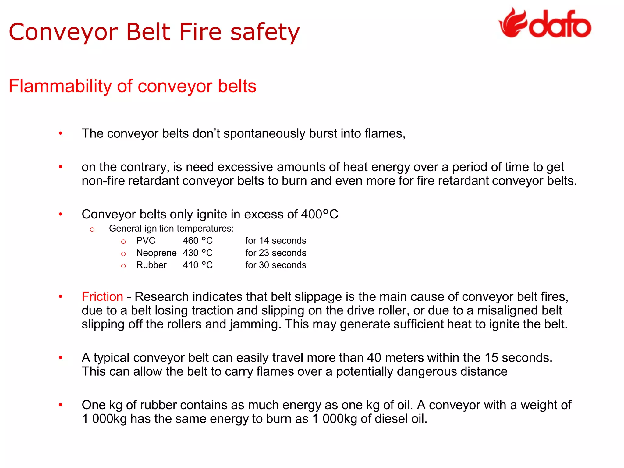 Dafo FORREX - Conveyor Belt Proactive Fire Protection System | PDF