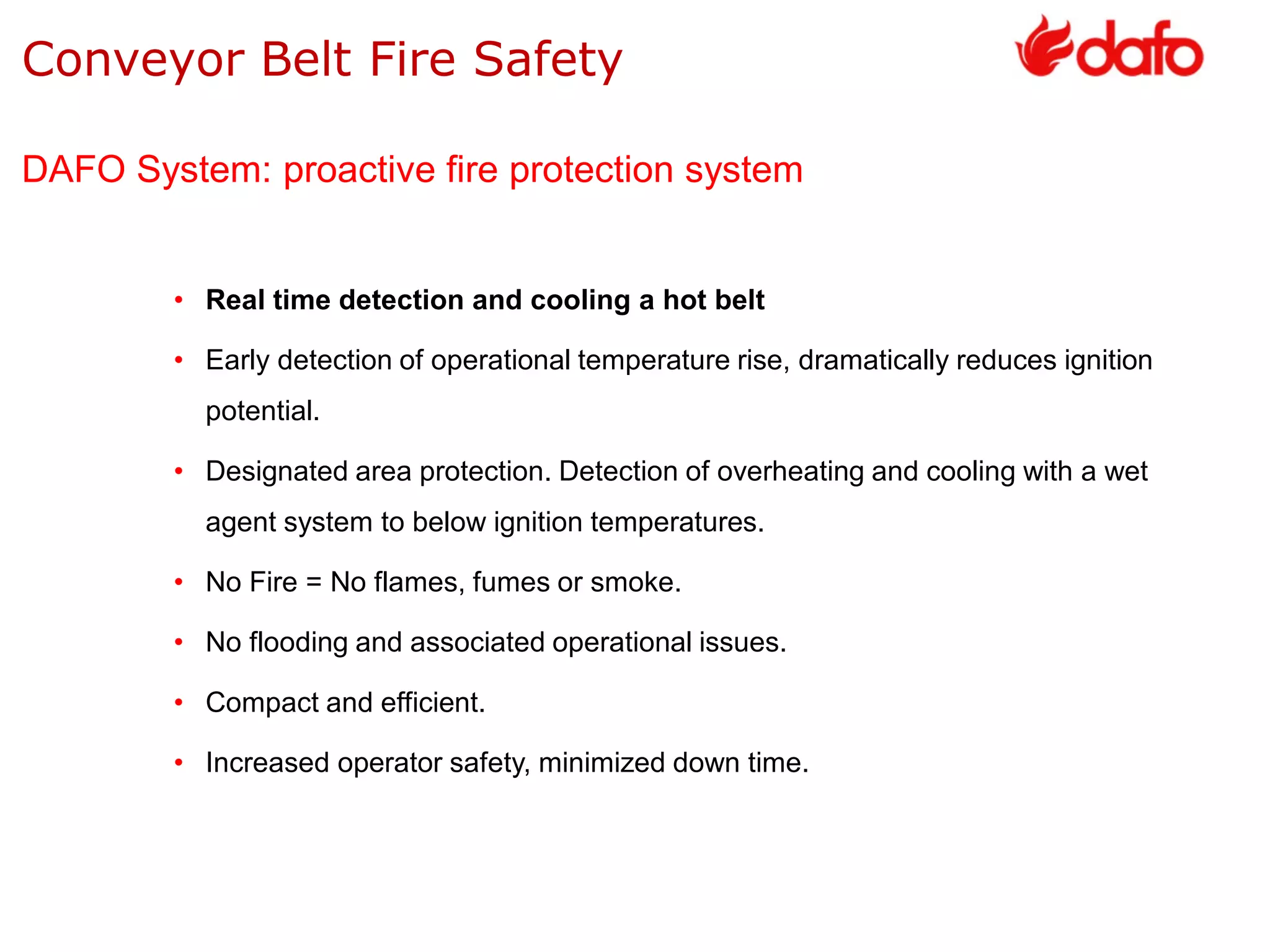 Dafo FORREX - Conveyor Belt Proactive Fire Protection System | PPT