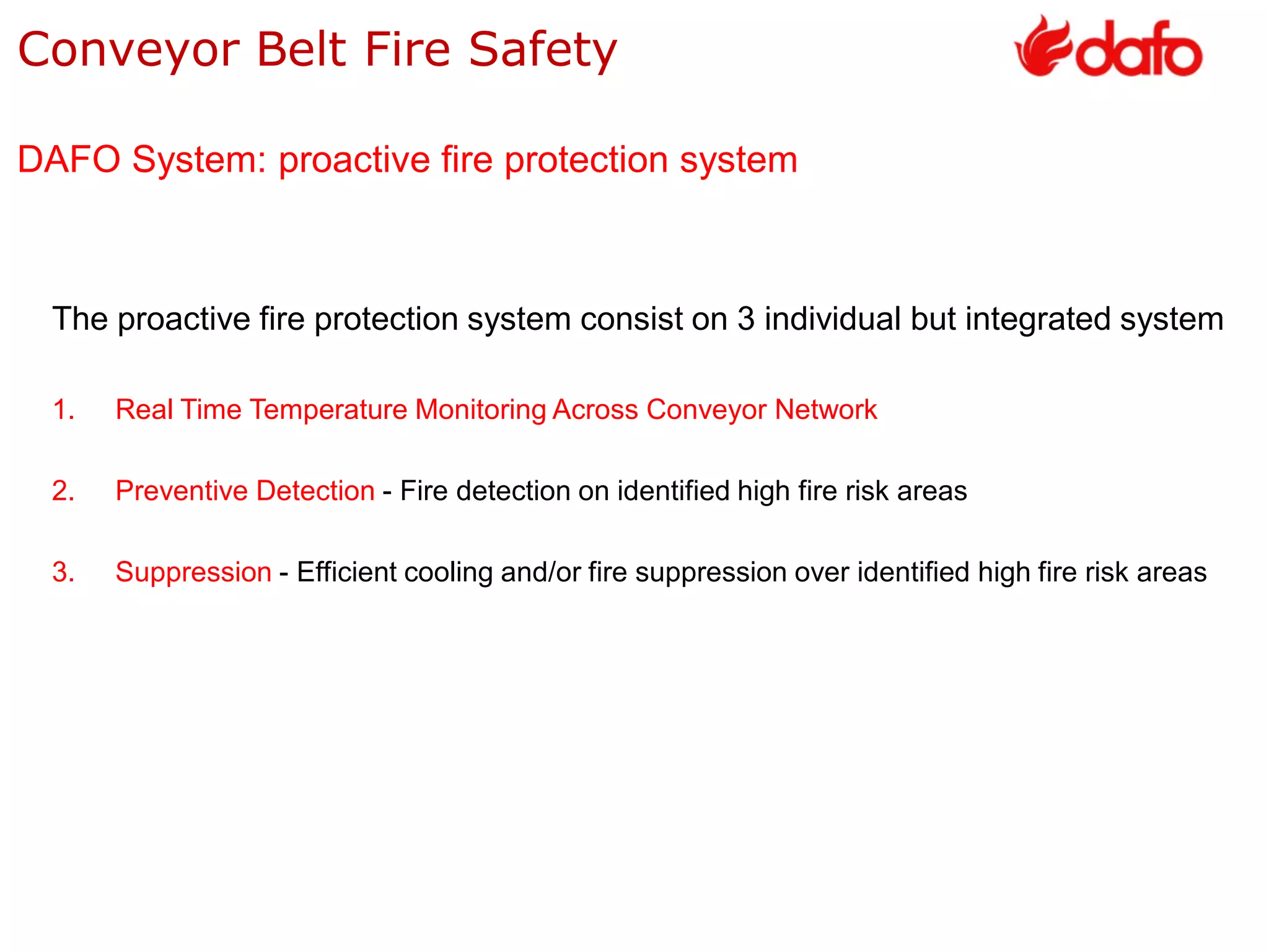Dafo FORREX - Conveyor Belt Proactive Fire Protection System | PPT