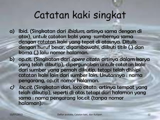 Daftar pustaka catatan kaki kutipan | PPTX