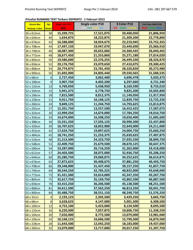 Daftar harga-running-text-murah | PDF