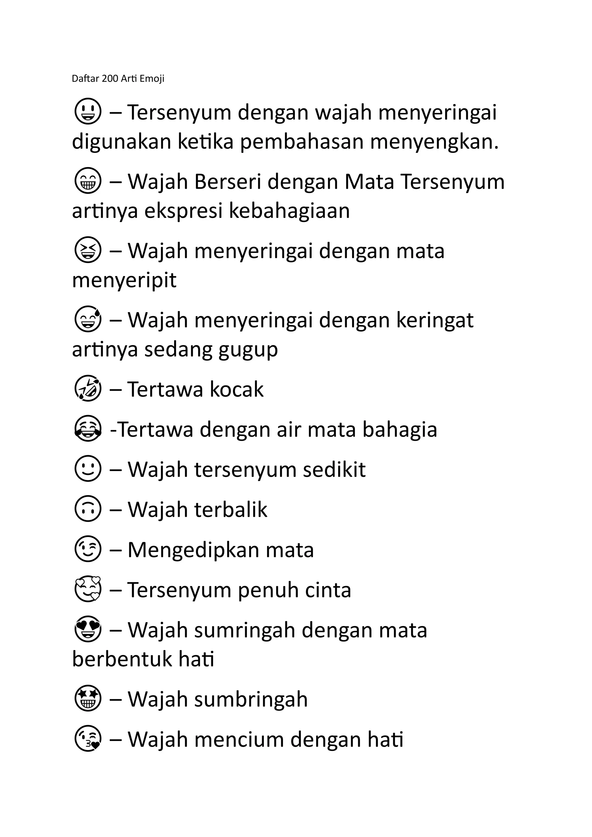 Daftar Arti Emoji terpopuler igunakan .docx