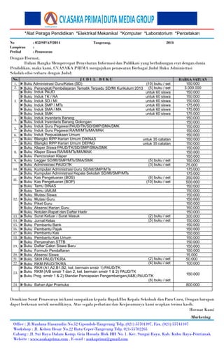 Daftar buku administrasi sekolah 2014 | PDF