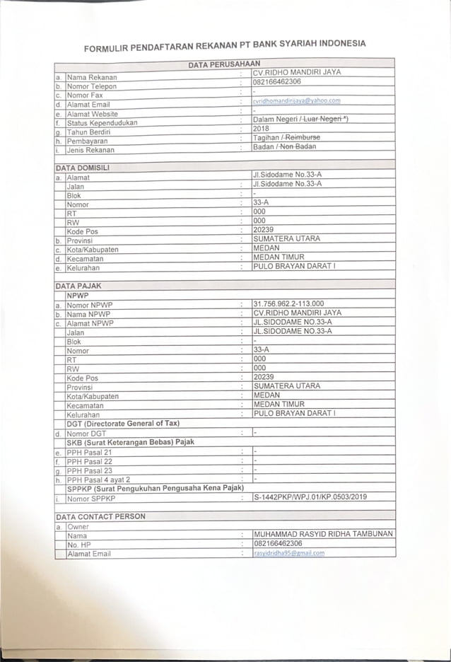DAFTAR CHECKLIST PENDAFTARAN REKANAN.pdf