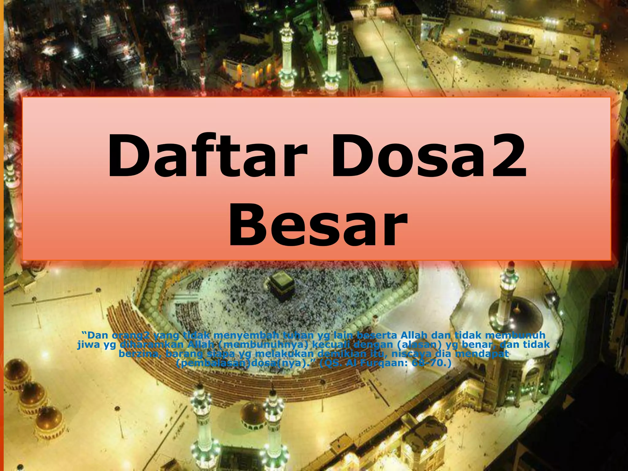 Daftar dosa dosa besar | PDF