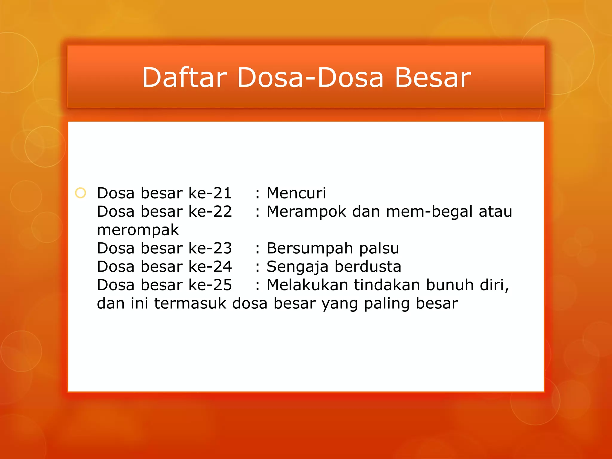Daftar dosa dosa besar | PDF