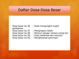 Daftar dosa dosa besar | PDF