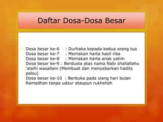 Daftar dosa dosa besar | PDF