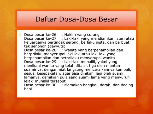 Daftar dosa dosa besar | PPT