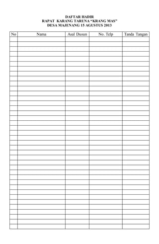 Daftar hadir | DOCX