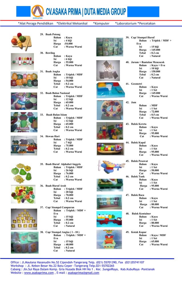 Daftar harga mainan edukatif paud tk (ape paud tk ) ~ mainan edukatif ...