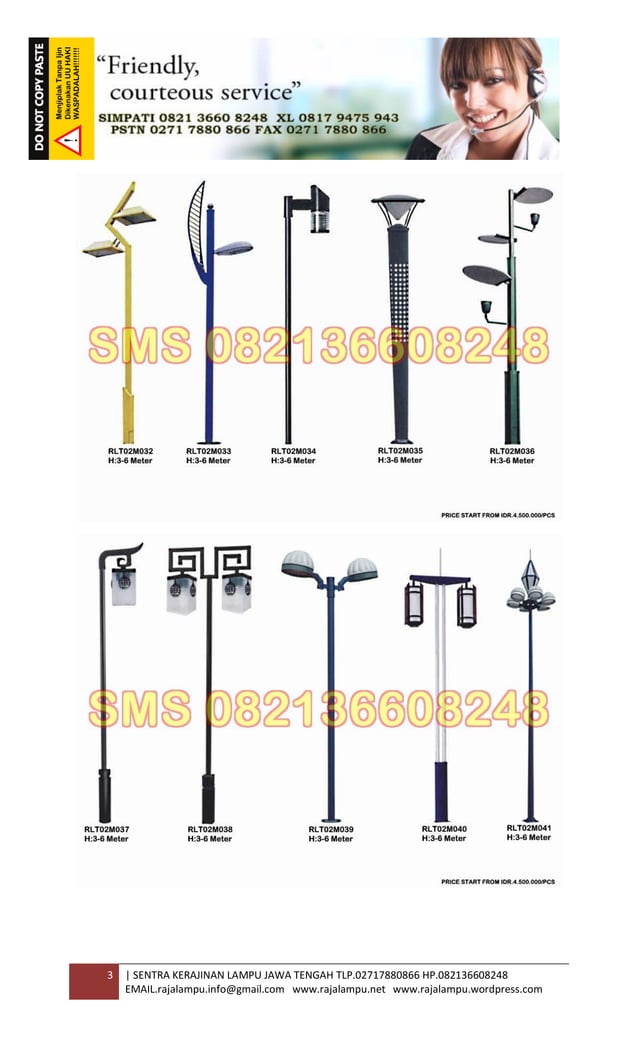 PRICELIST TIANG LAMPU TAMAN TIPE RLT02M 2016 | PDF