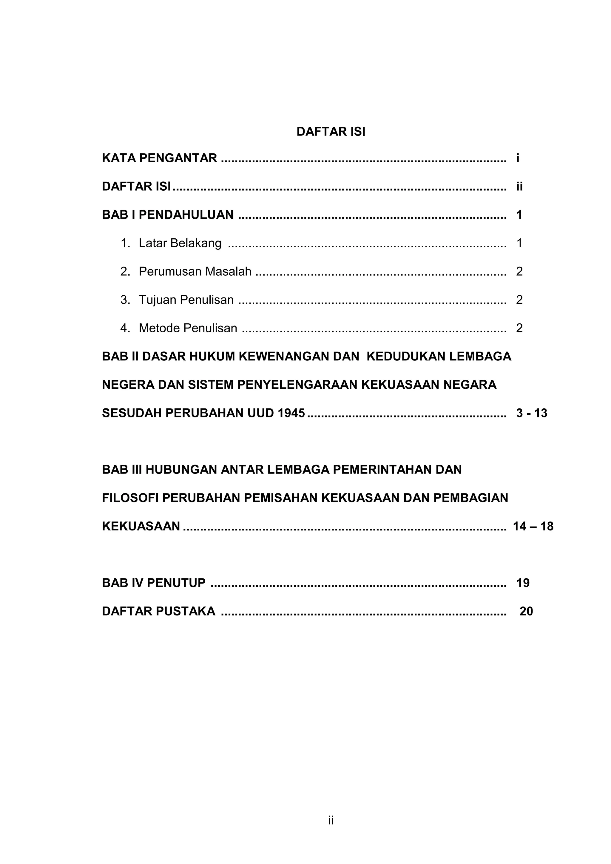 Daftar isi | DOCX
