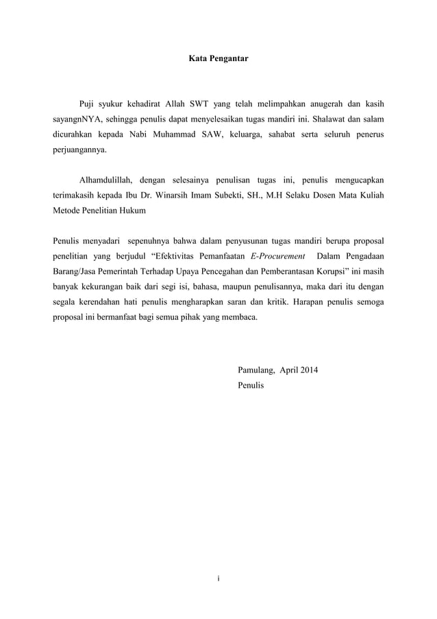 Daftar isi proposal | DOCX