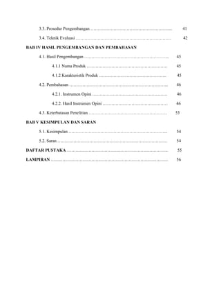 Daftar isi dan lampiran | PDF