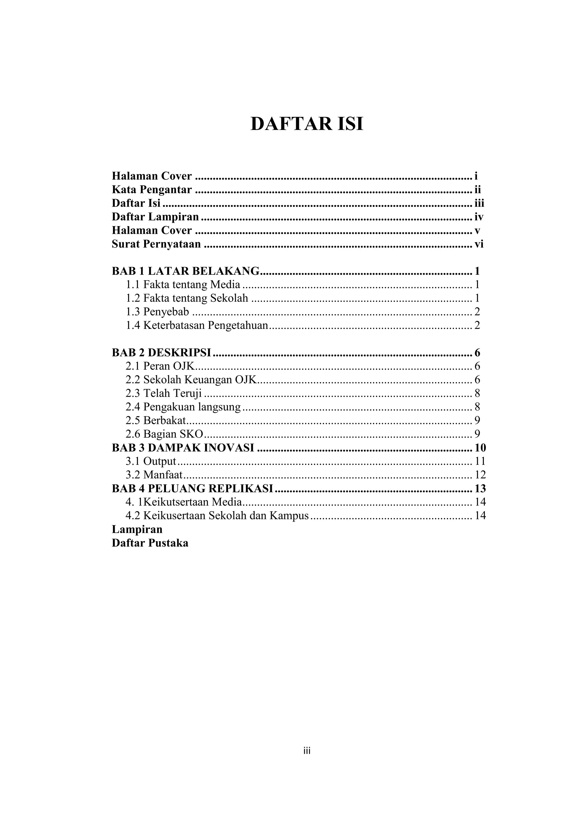 Daftar isi kata pengantar | PDF