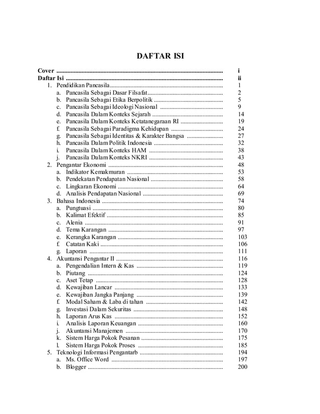 Daftar Isi & Daftar Pustaka Beserta Prosedur Pembuatannya | DOCX