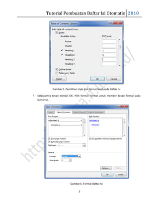 Daftar isi otomatis | PDF