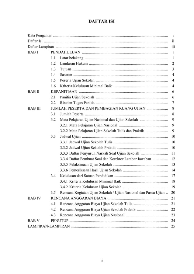 Daftar isi proker us a4 | PDF