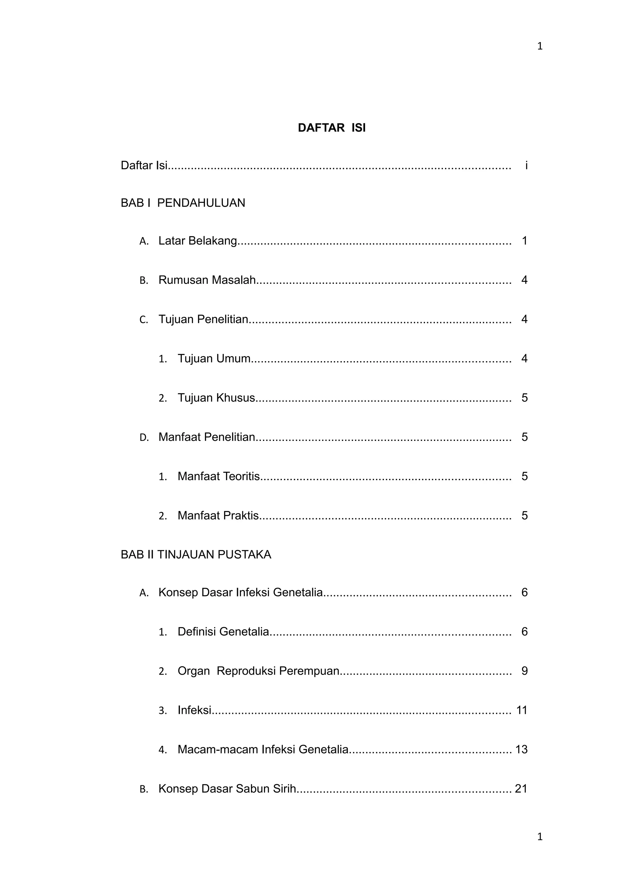 Daftar isi skripsi | PDF