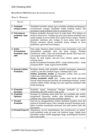 Daftar Istilah Geo Manusia SEMESTER DUA SIJIL TINGGI PERSEKOLAHAN MALAYSIA 2024 | PDF