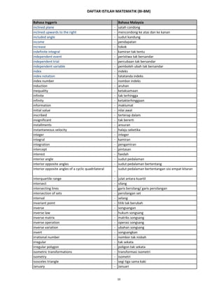 Daftar istilahmathsbi bm | PDF | Physics | Science