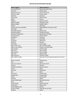 Daftar istilahmathsbi bm | PDF | Physics | Science