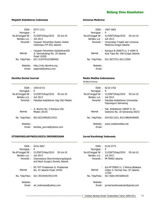 Daftar jurnal terakreditasi_2011 | PDF
