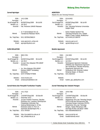 Daftar jurnal terakreditasi_2011 | PDF