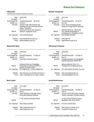 Daftar jurnal terakreditasi_2011 | PDF