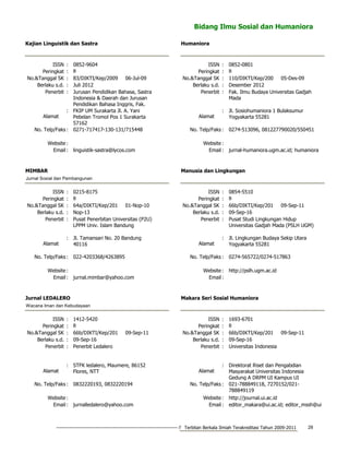 Daftar jurnal terakreditasi_2011 | PDF