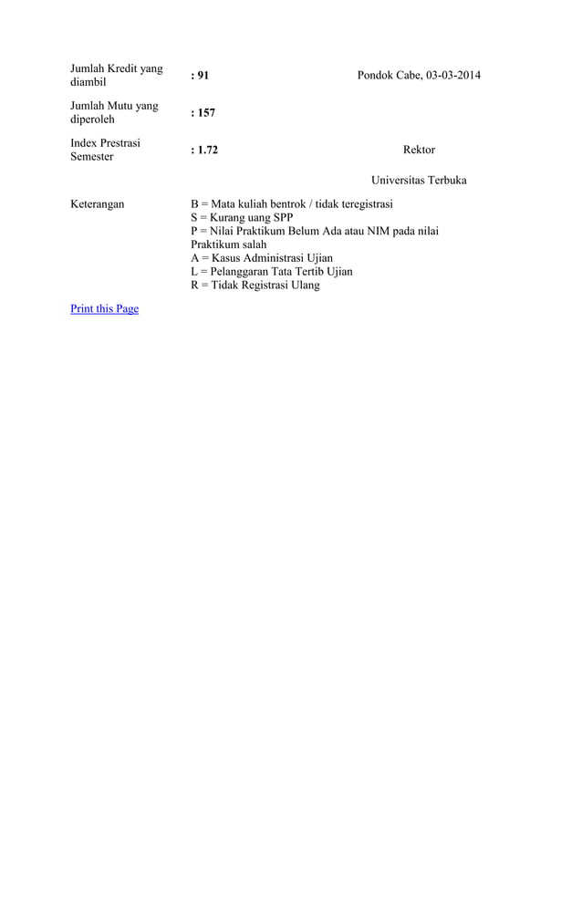 Daftar nilai ujian ut raha | DOCX