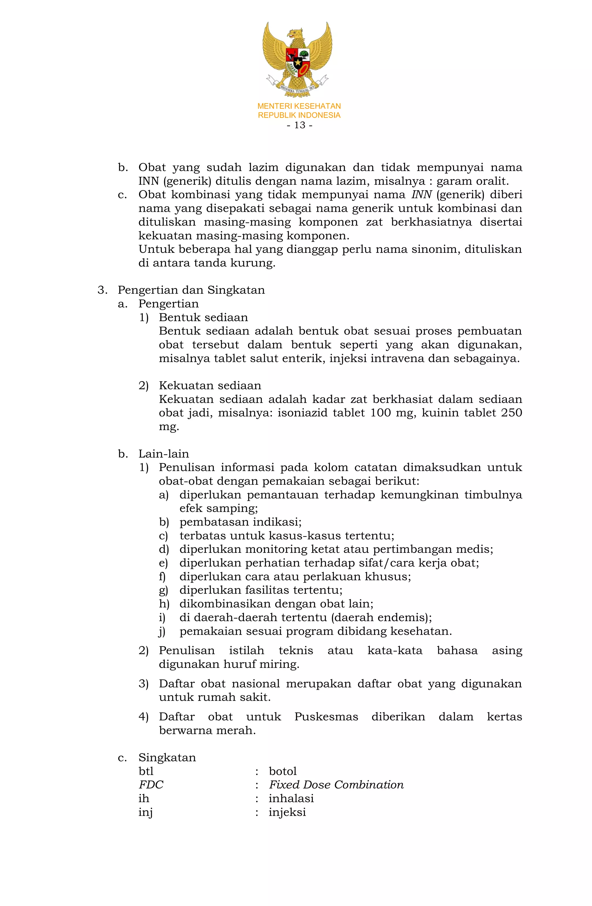 Daftar obat esensial nasional 2013 | PDF