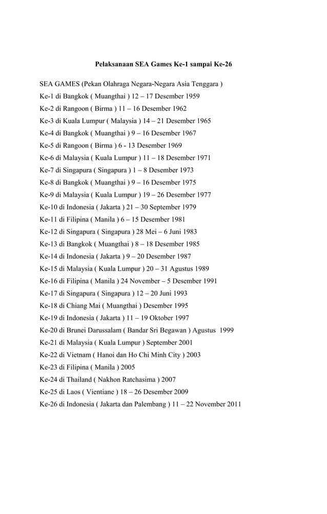 Daftar penyelenggaraan pon | PDF