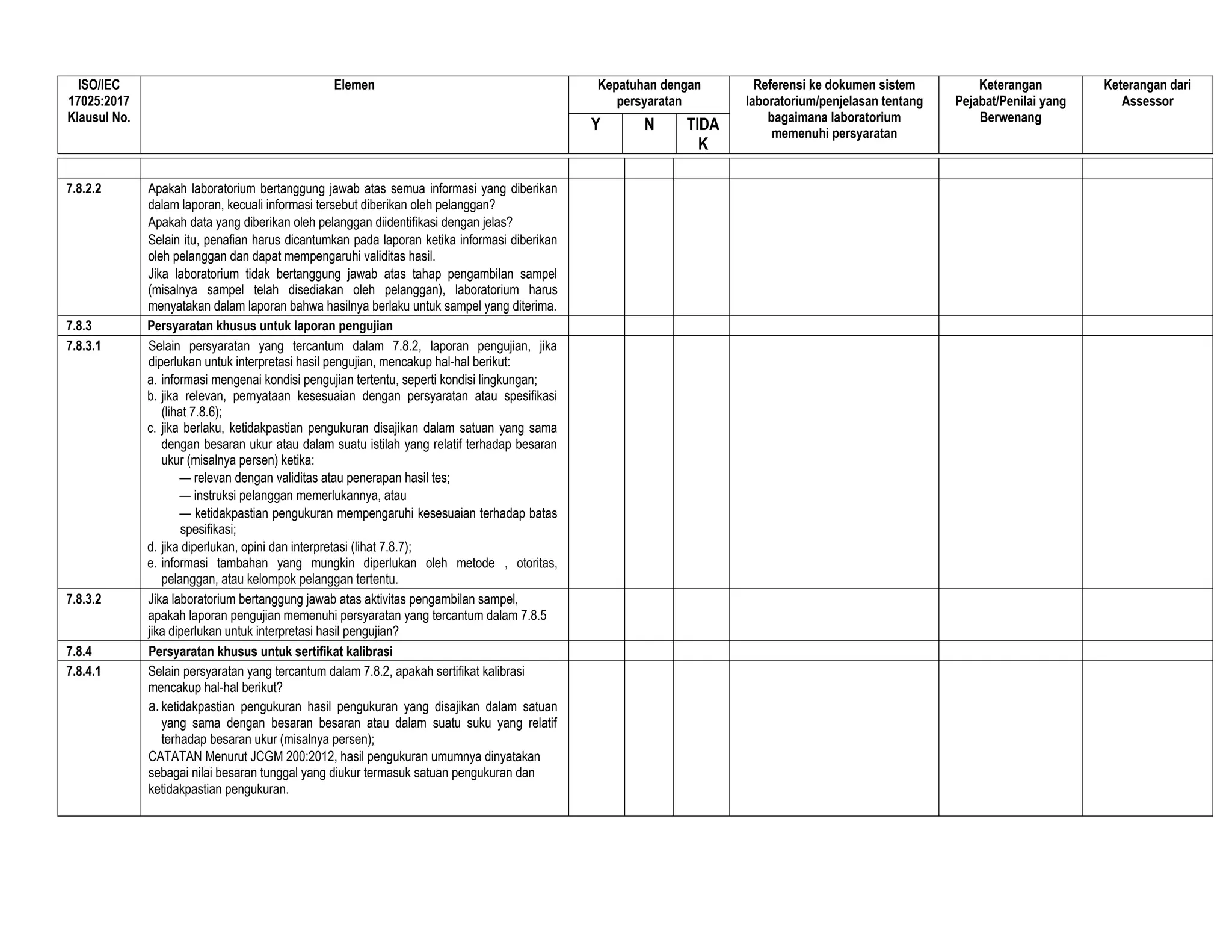 Daftar Periksa Audit InContoh kriteria audit ISO 17065 Bahasa ...