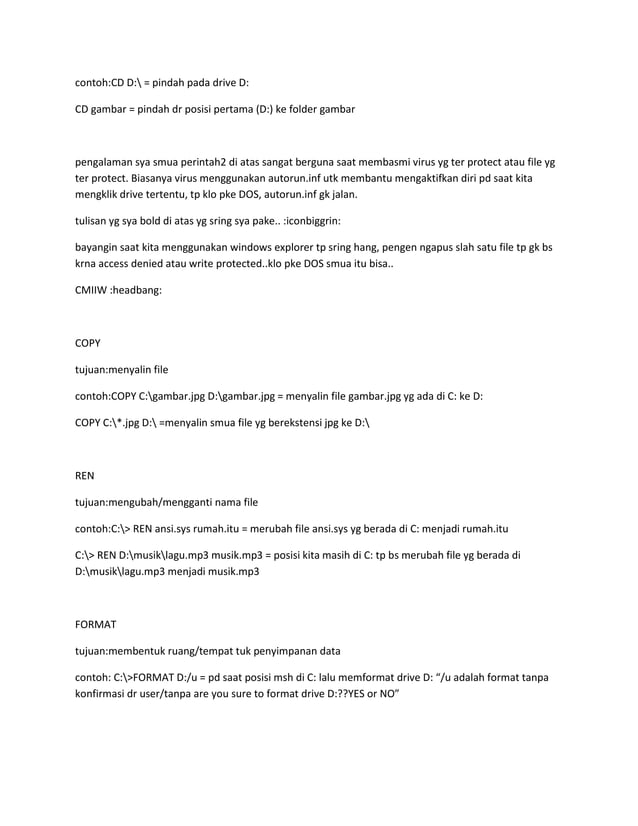 Daftar perintah dos1 | PDF