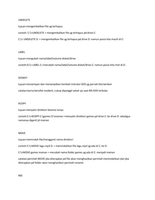 Daftar perintah dos1 | DOCX