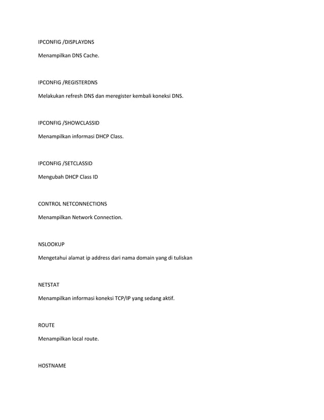 Daftar perintah dos1 | PDF