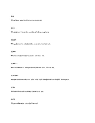 Daftar perintah dos1 | DOCX