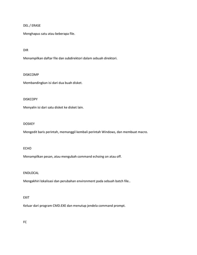 Daftar perintah dos1 | PDF