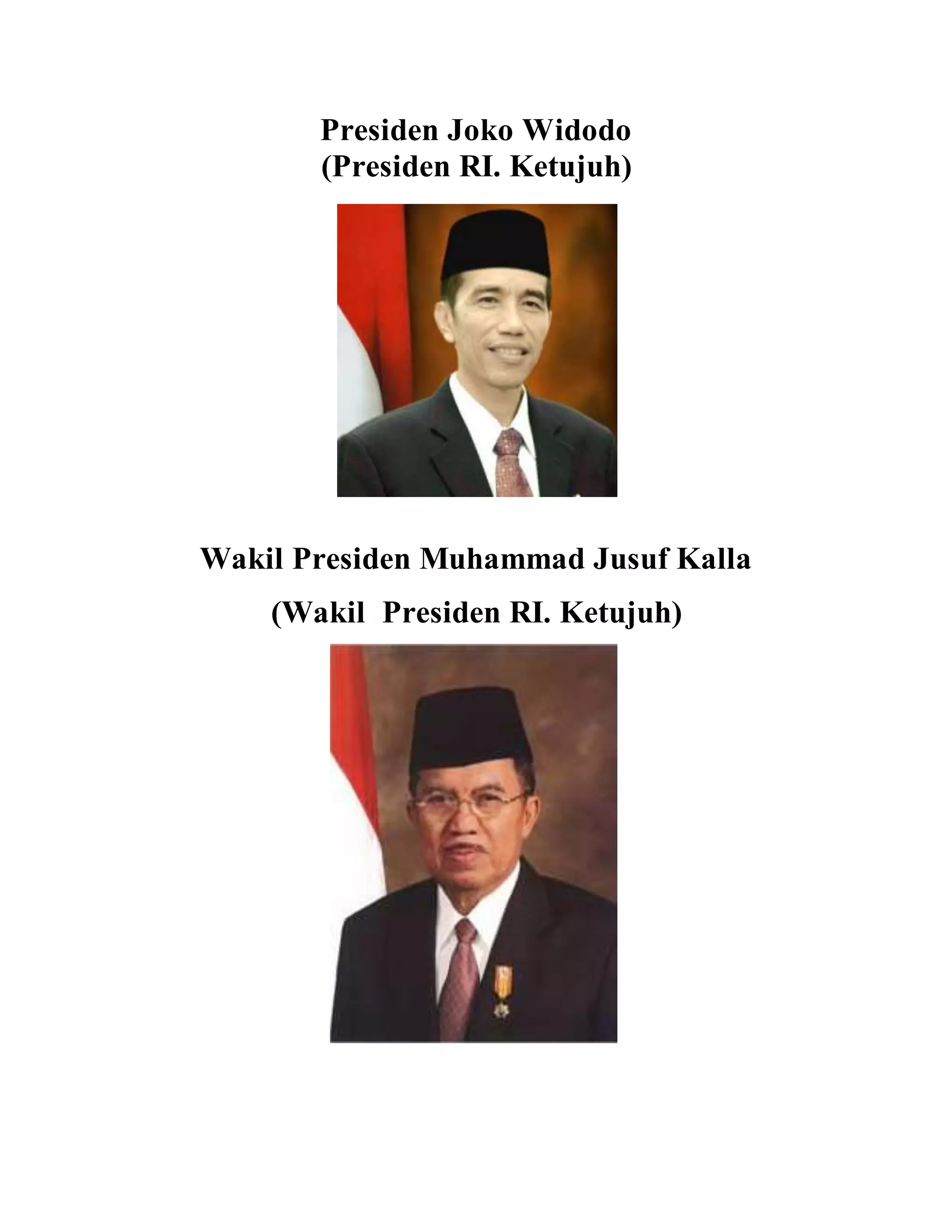 Daftar presiden dan wakil presiden ri serta fotonya | DOCX